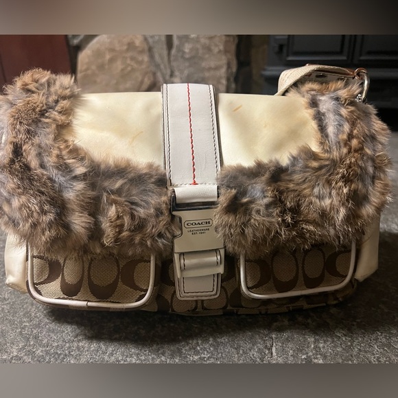 Coach | Bags | Coach Limited Edition Fur Trimmed Shoulder Bag | Poshmark